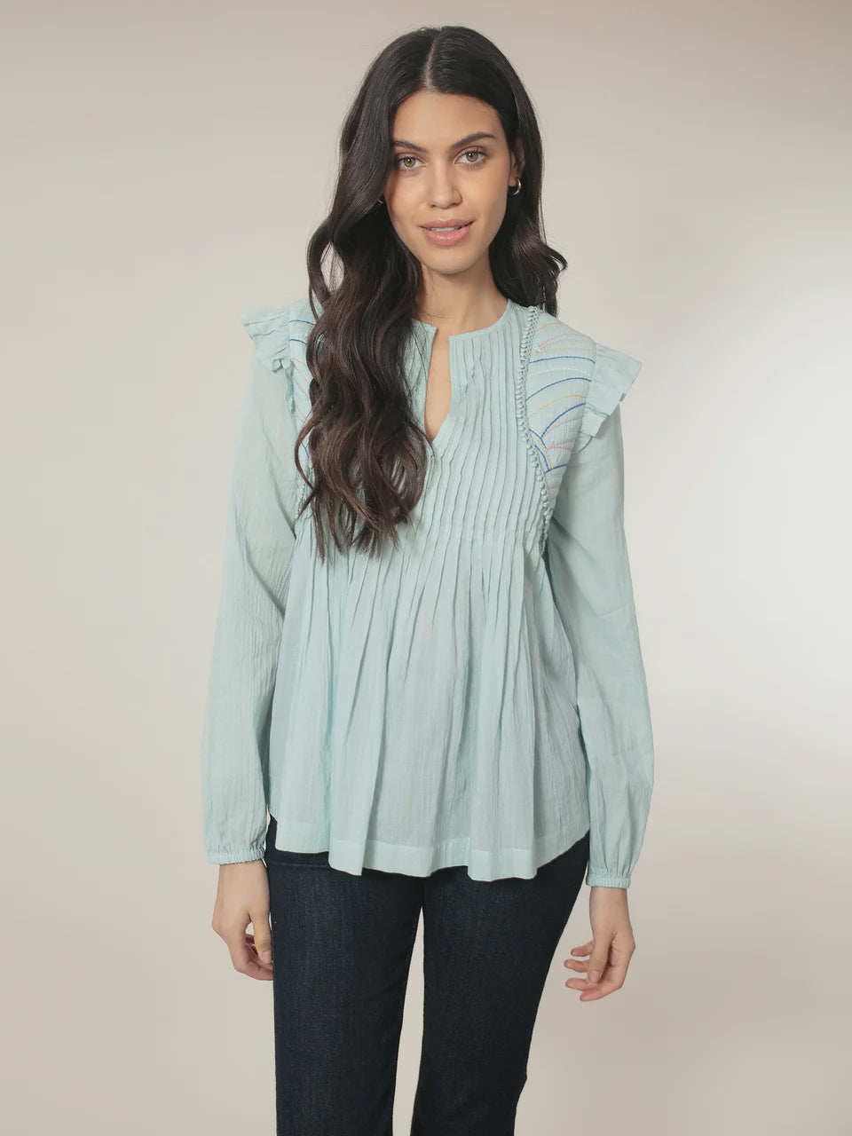 Arlington Blouse - Duck Egg – Indian Summer London
