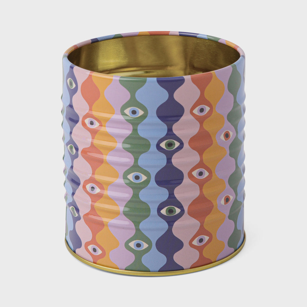 A Dopo Solid & Striped Storage Tin- Multi Colours Evil Eyes – Indian ...