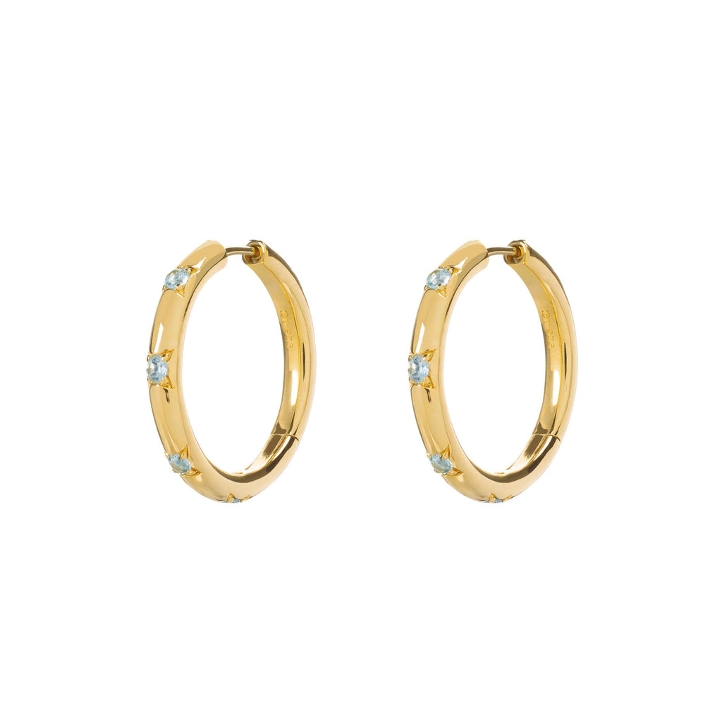 Large Blue Topaz Cosma Hoops – Indian Summer London