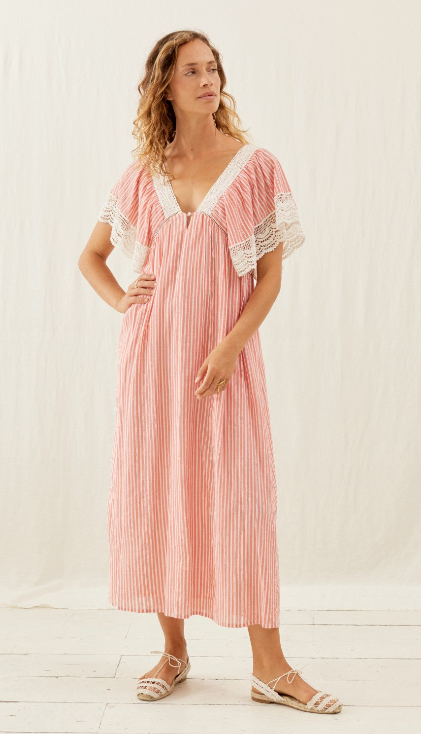 Ashila Dress- Strawberry Stripes – Indian Summer London